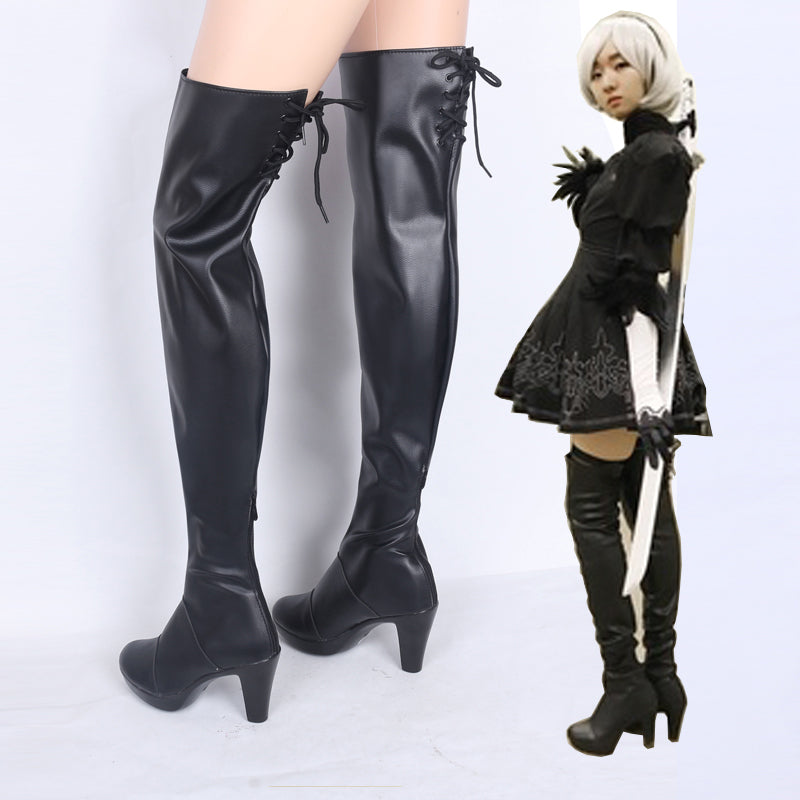 Nier: Automata YoRHa No.2 Type B 2B Cosplay Boots Black Boots ...