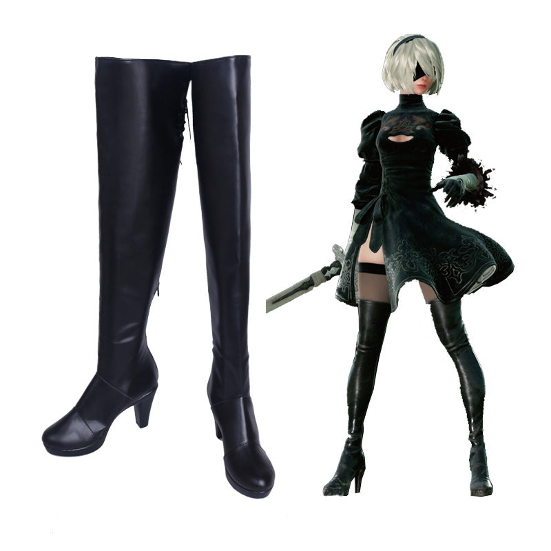 Nier: Automata YoRHa No.2 Type B 2B Cosplay Boots Black Boots ...
