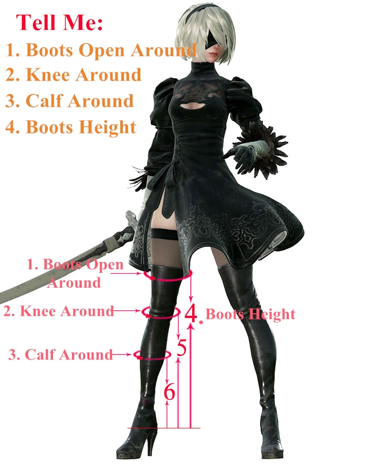 Nier: Automata YoRHa No.2 Type B 2B Cosplay Boots Black Boots ...