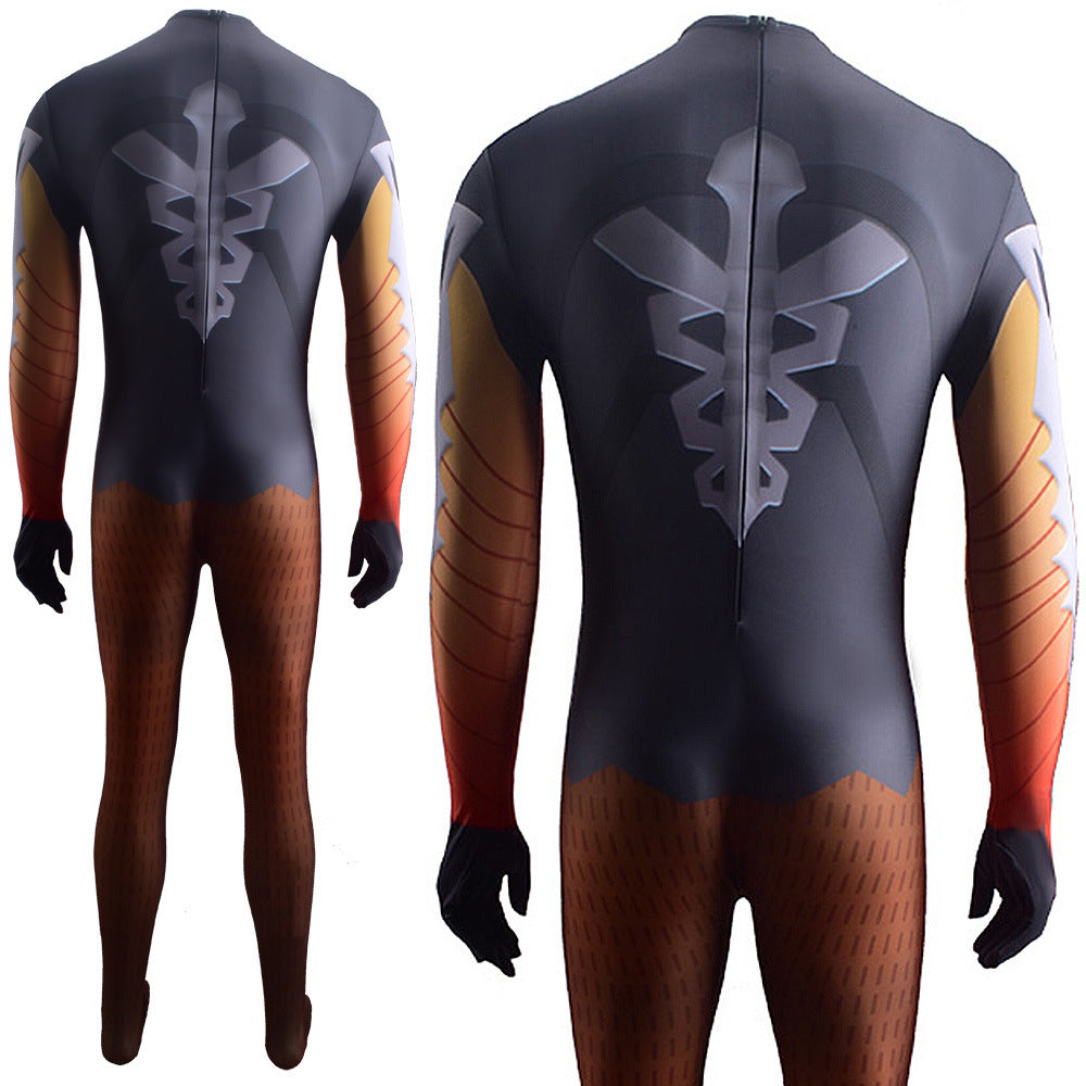 Overwatch Mercy Angela Ziegler Zentai Costume Halloweem Cosplay Jumpsu ...