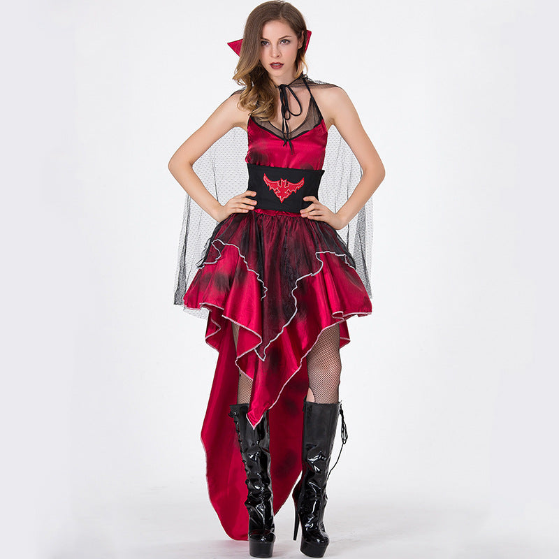 Women Vampire Bat Cosplay Costume Dress For Halloween Party Performanc ...