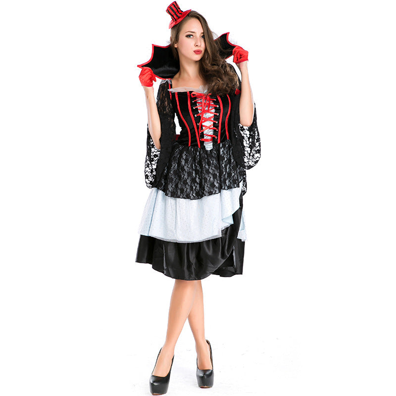 Women Vampire Classic Countess Cosplay Costume Dress For Halloween Par ...