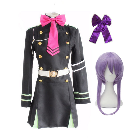 Anime Seraph of the End Shinoa Hiragi Costume Uniform + Wigs Full Set ...